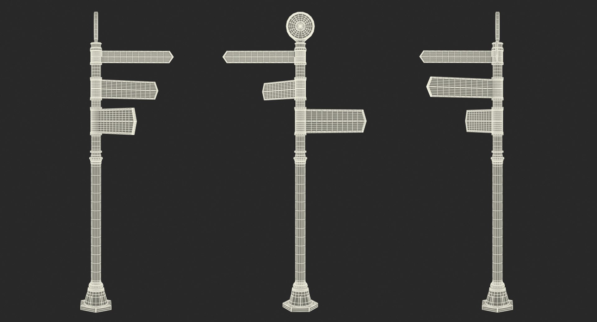 3D blank signpost 4 arrows - TurboSquid 1235504