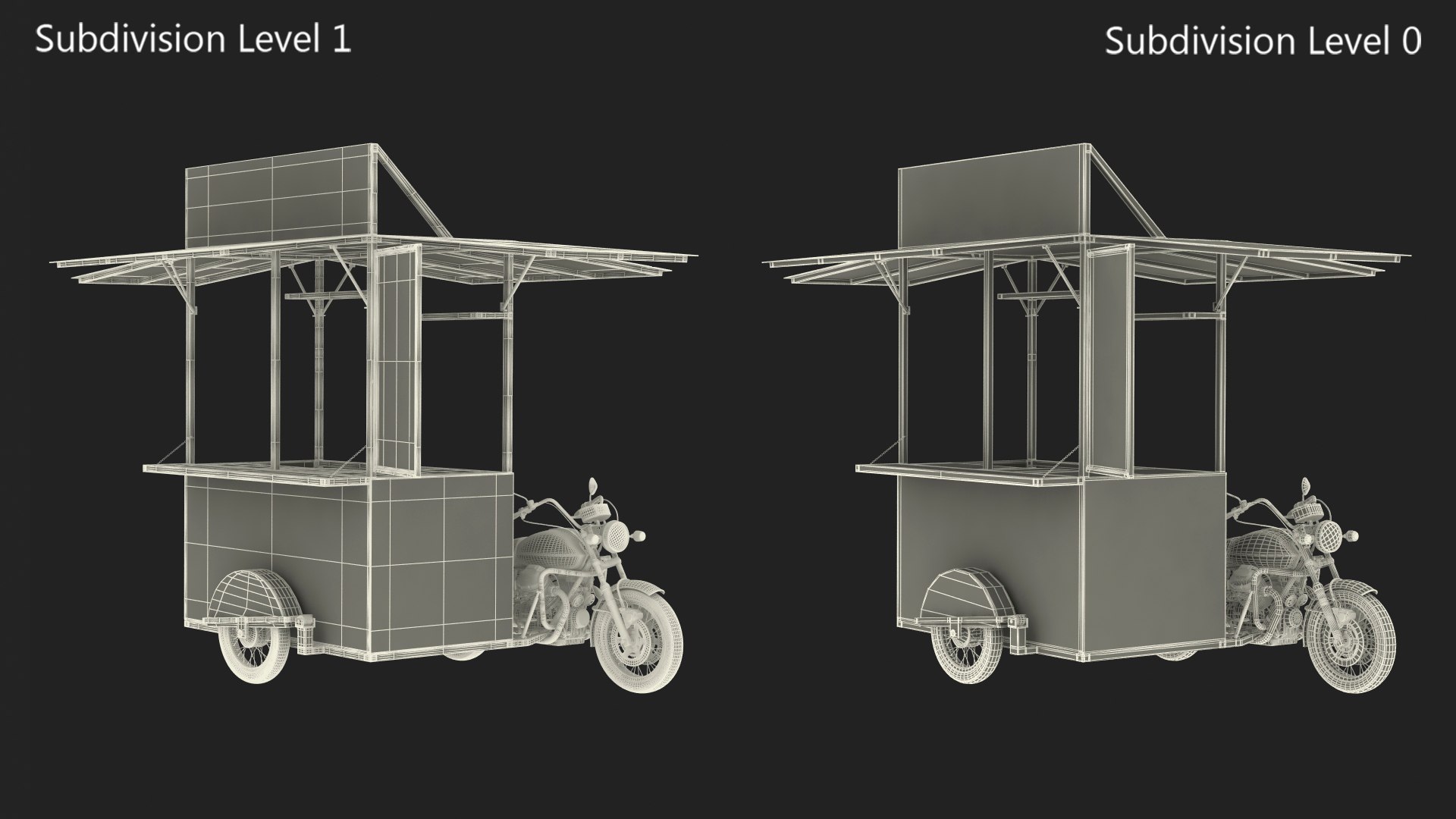 Coffee Vendor Kiosk Empty With Bike Model - TurboSquid 2042302