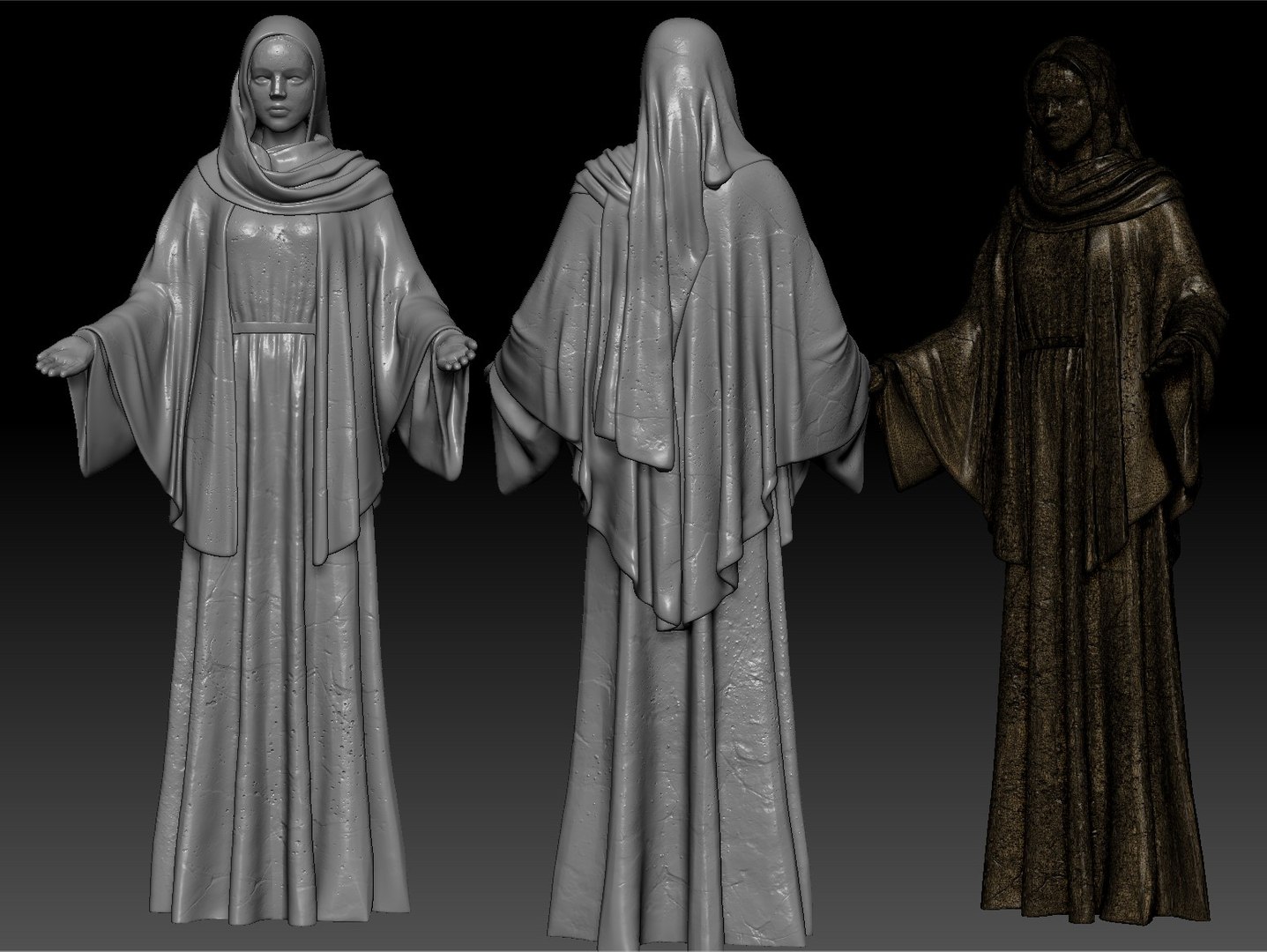 3D Nun Statue Model - TurboSquid 2146610