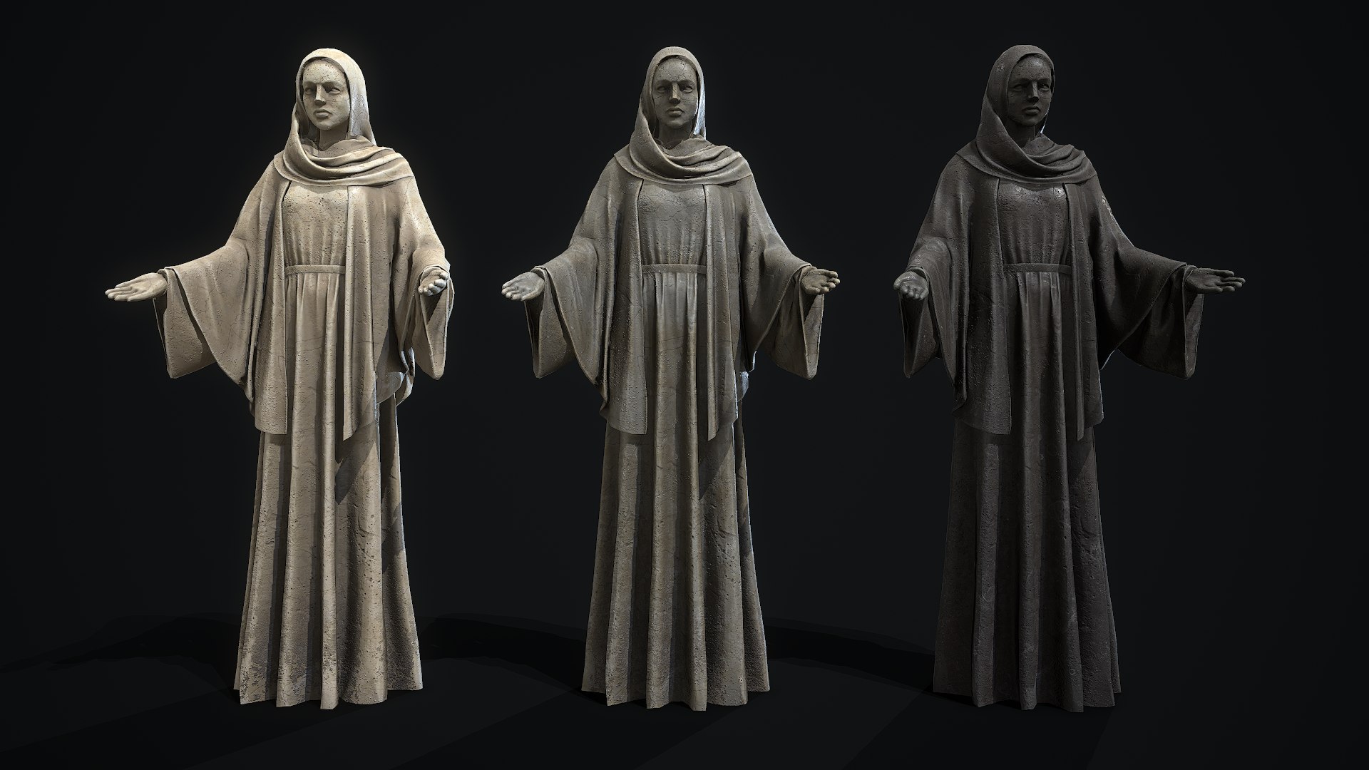 3D Nun Statue Model - TurboSquid 2146610