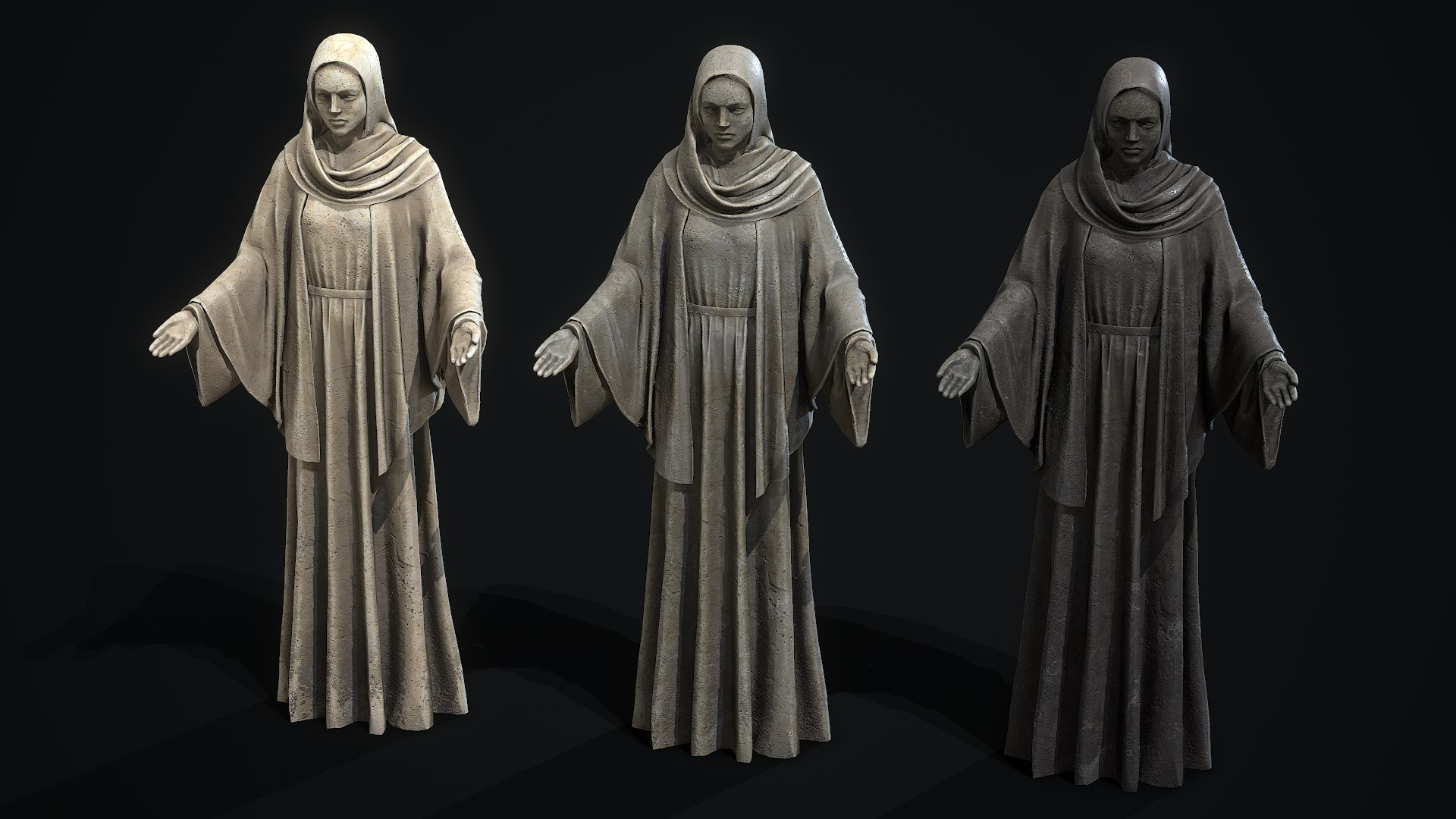 3D Nun Statue Model - TurboSquid 2146610