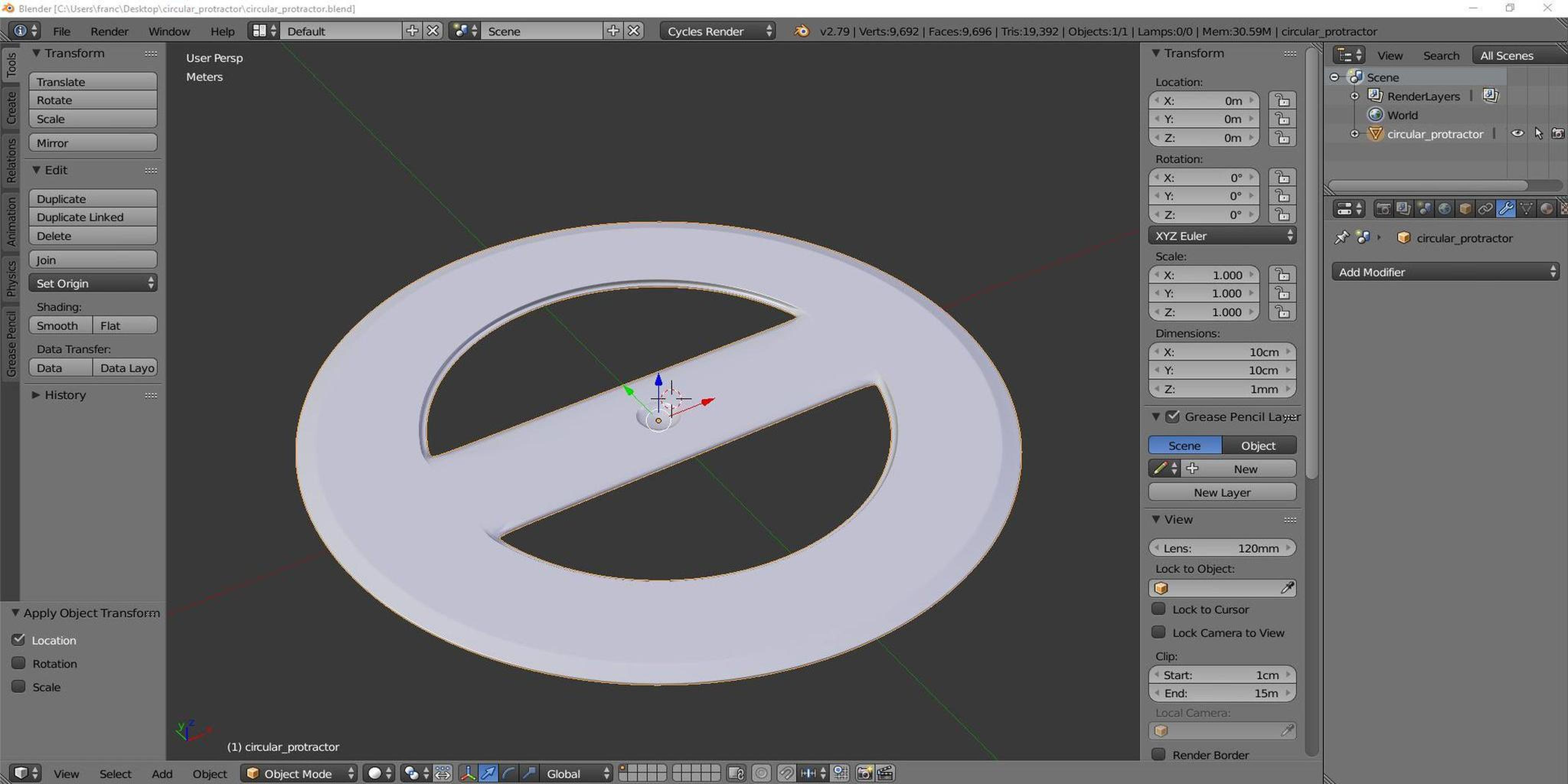 Circular protractor 3D model - TurboSquid 1542590