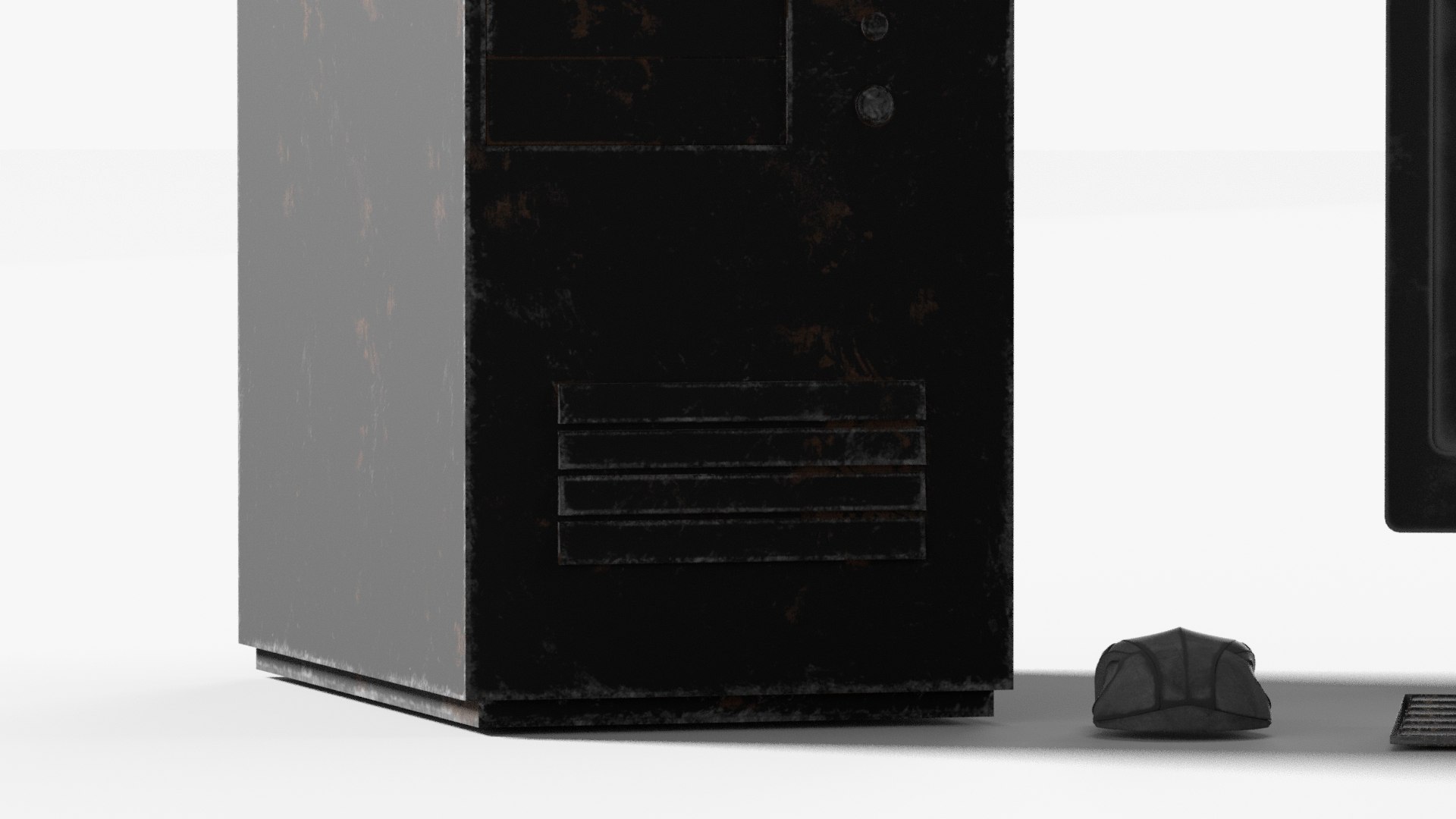 3D model Old Dusty and Rusty desktop computer and monitor - TurboSquid ...