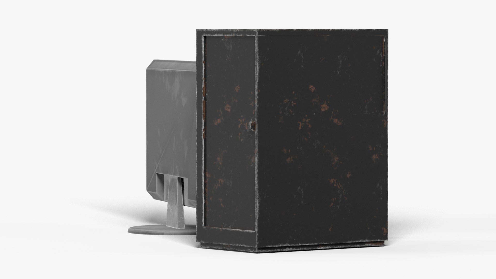 3D model Old Dusty and Rusty desktop computer and monitor - TurboSquid ...