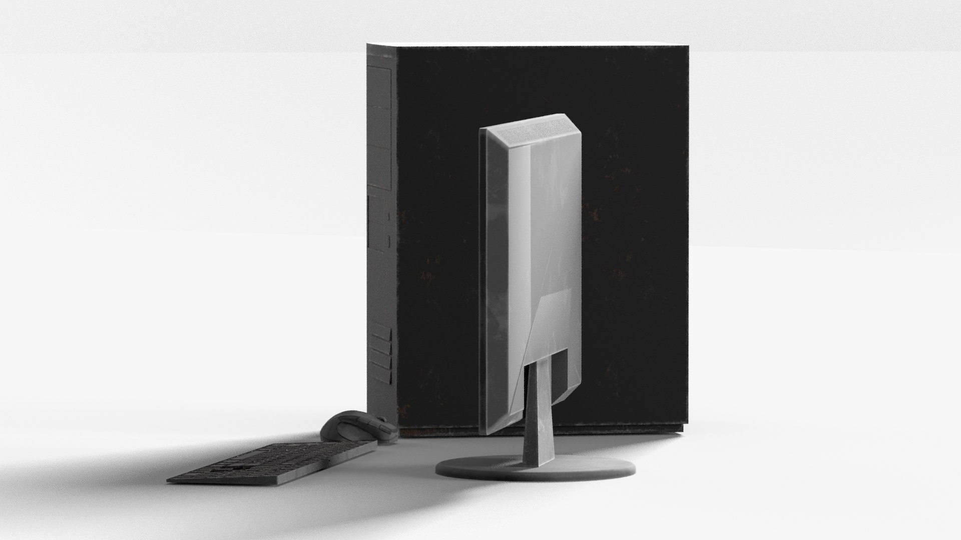3D model Old Dusty and Rusty desktop computer and monitor - TurboSquid ...