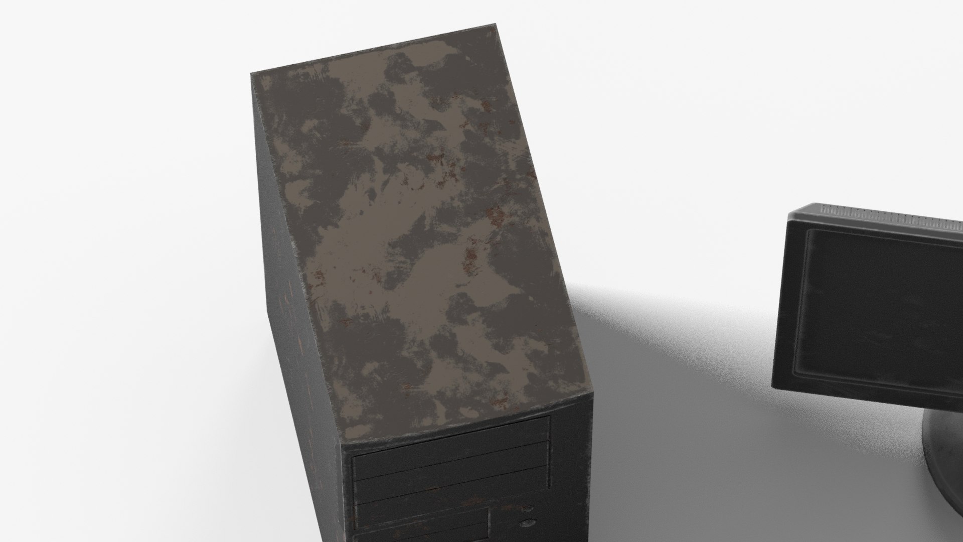3D model Old Dusty and Rusty desktop computer and monitor - TurboSquid ...