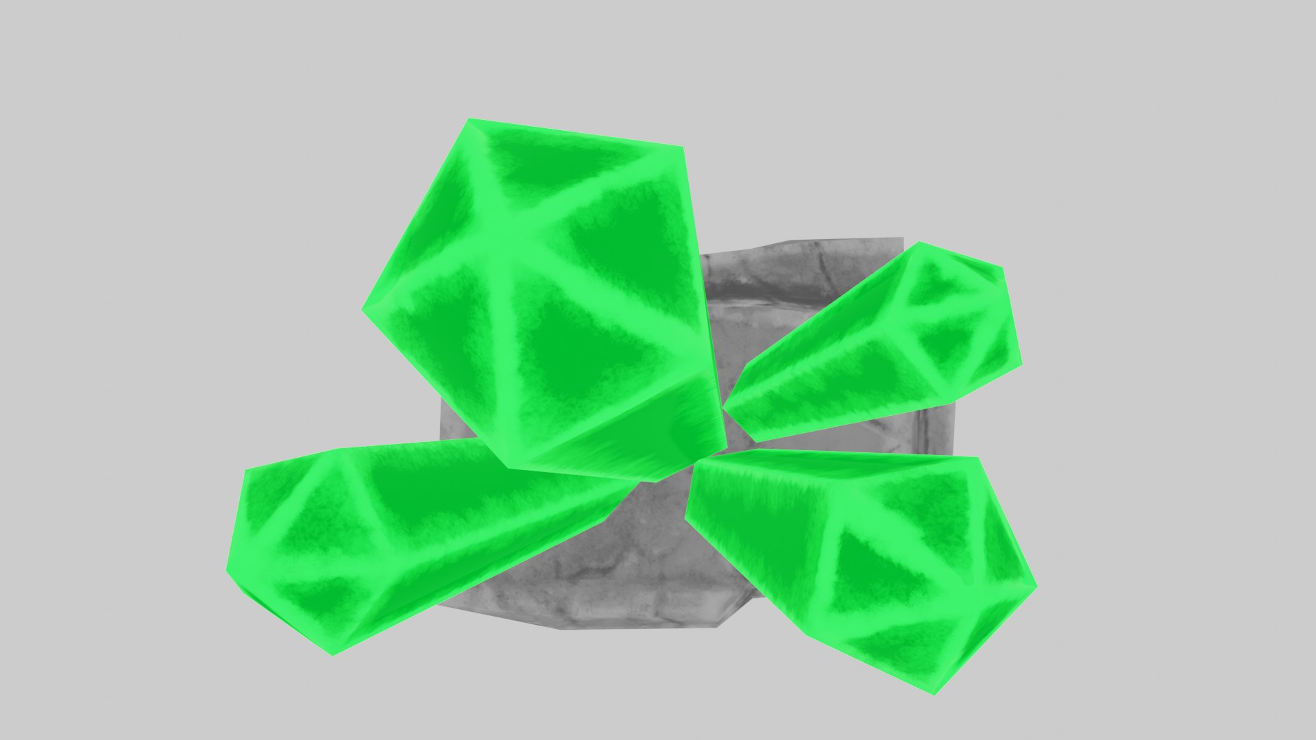 Green Stylized Rock Crystal Cluster Version 1 3D - TurboSquid 2124122