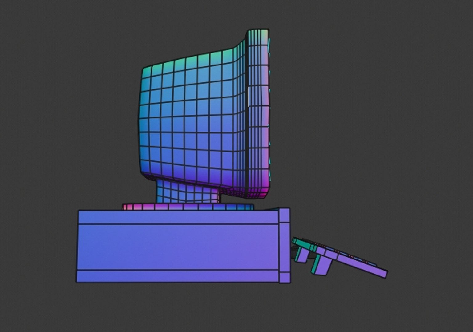 Vaporwave Pc 7 Colours 3D Model - TurboSquid 1545675