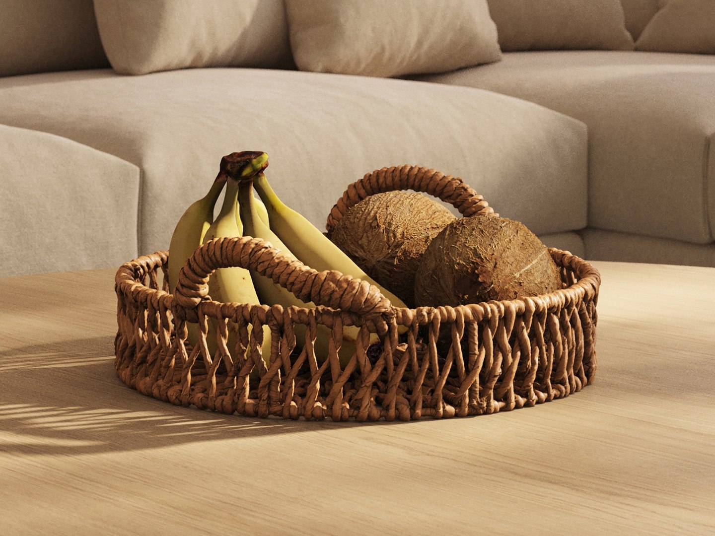 Round Woven Circular Tray with Handles 3D model - TurboSquid 2149582