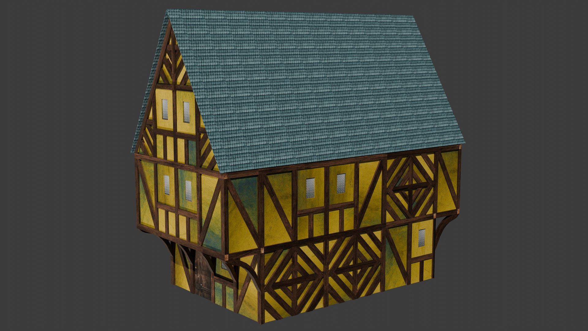 3D Western European Medieval Timber Framed Building Kit BYB Model ...
