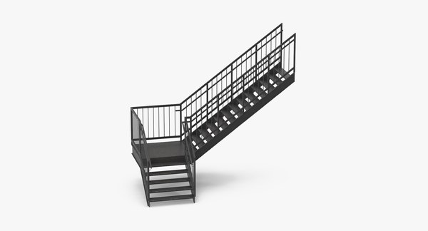 3d Model Exterior Staircases L Shape Turbosquid 1213156