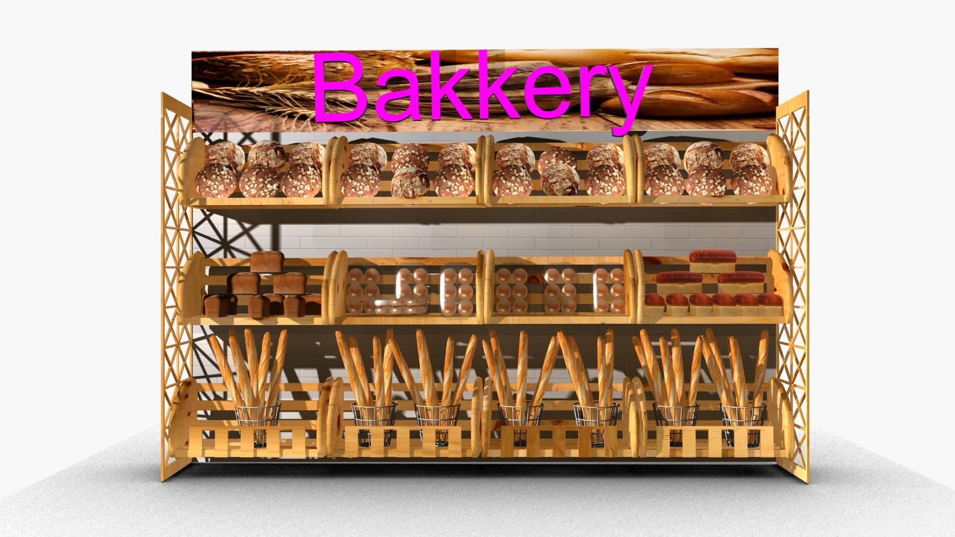 Bakkery bread stand 3D model - TurboSquid 1788828