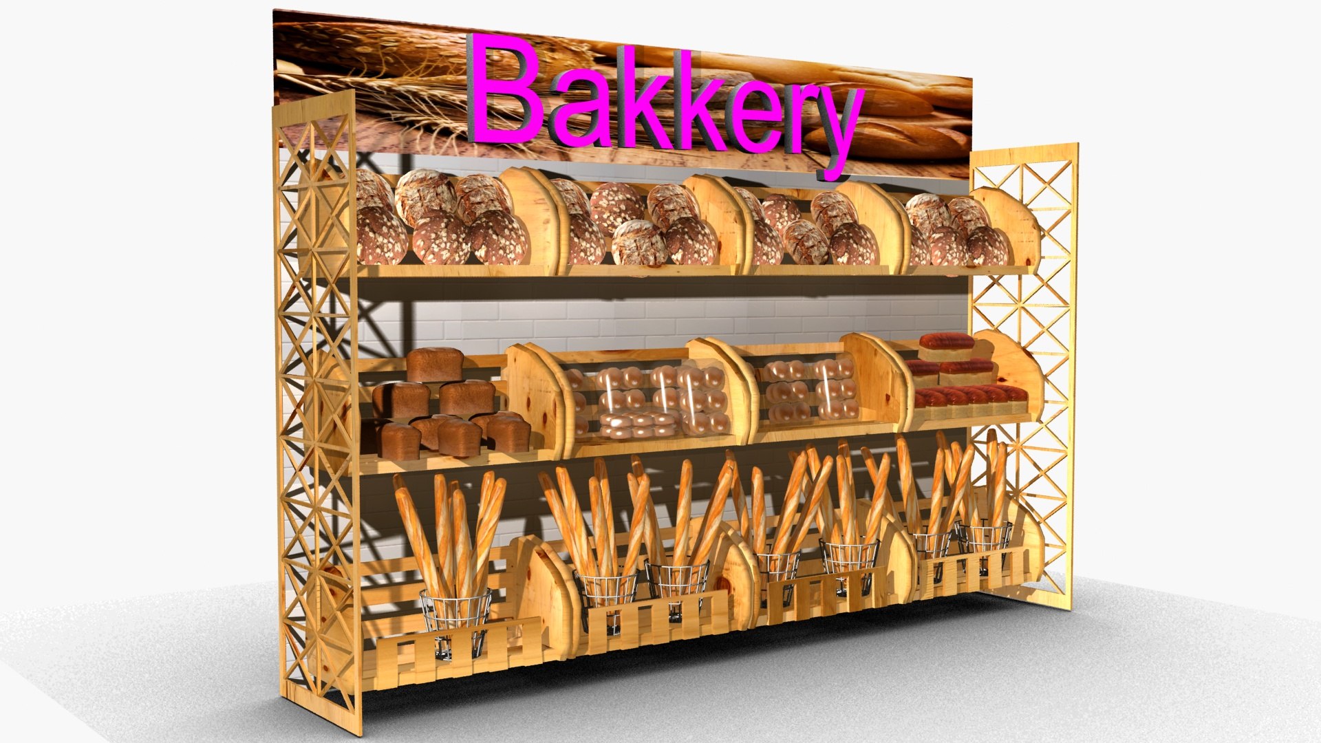 Bakkery bread stand 3D model - TurboSquid 1788828