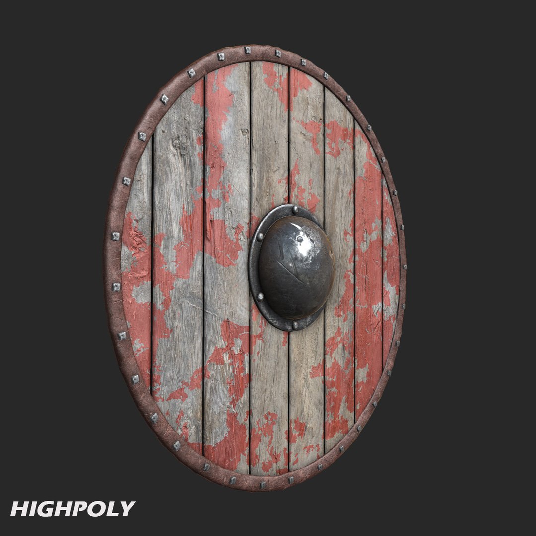 3d viking shield gokstad