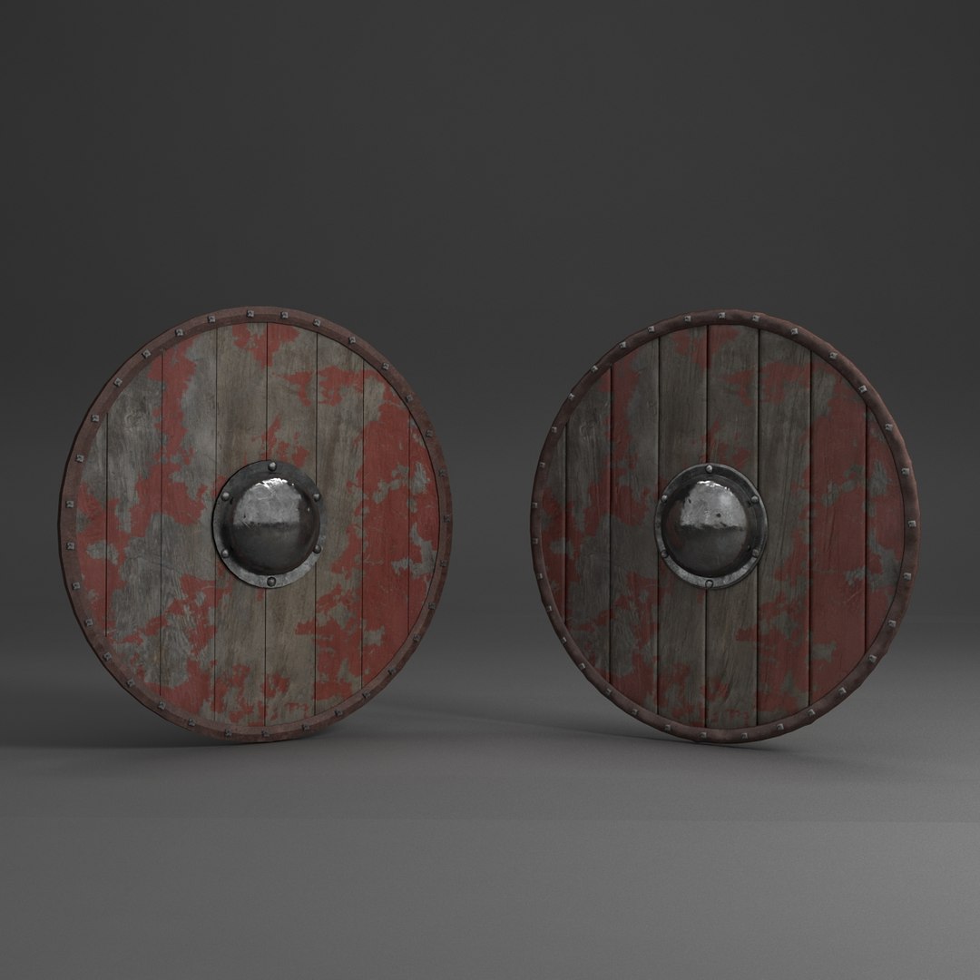 3d viking shield gokstad