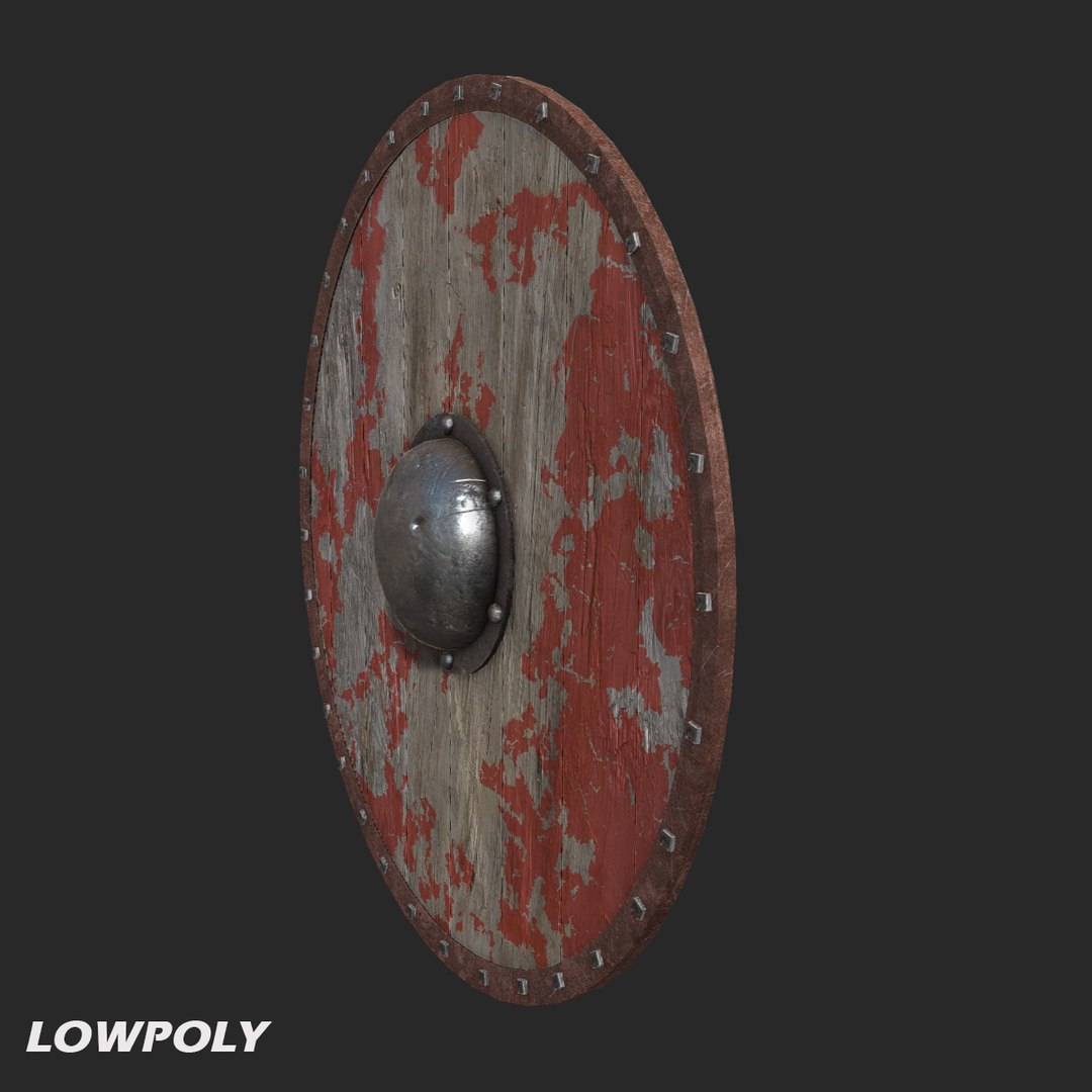 3d viking shield gokstad