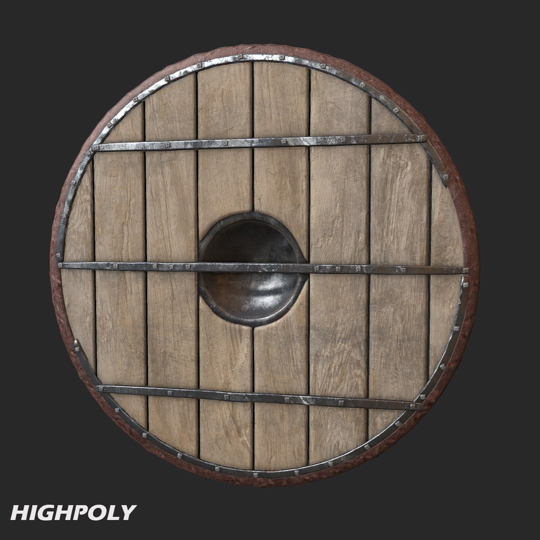 3d viking shield gokstad