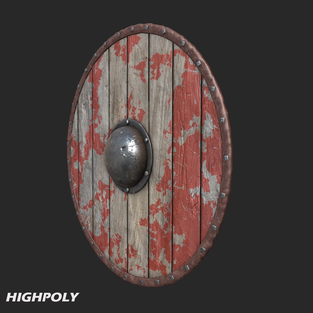 3d viking shield gokstad