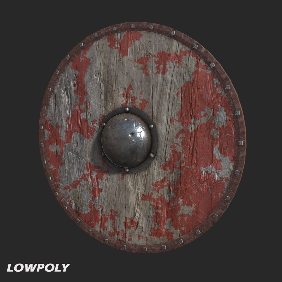 3d viking shield gokstad