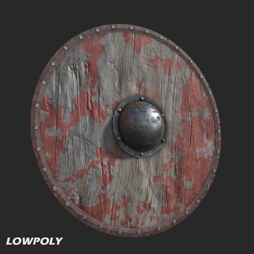 3d viking shield gokstad