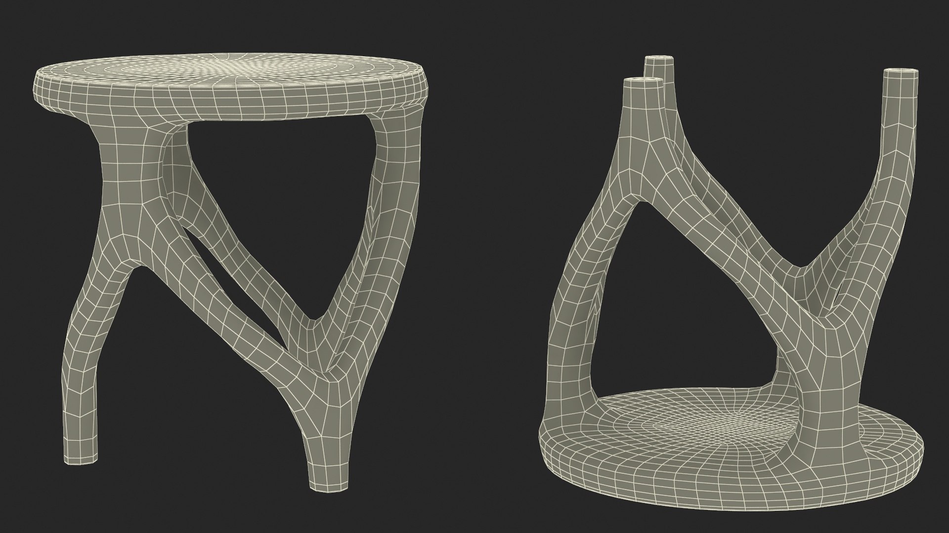 Three Legs Modern Table Light Wood 3D - TurboSquid 2003425