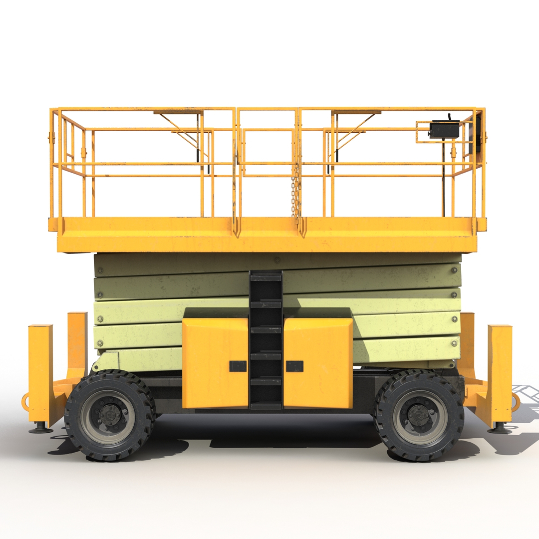 engine powered scissor lift 3d model