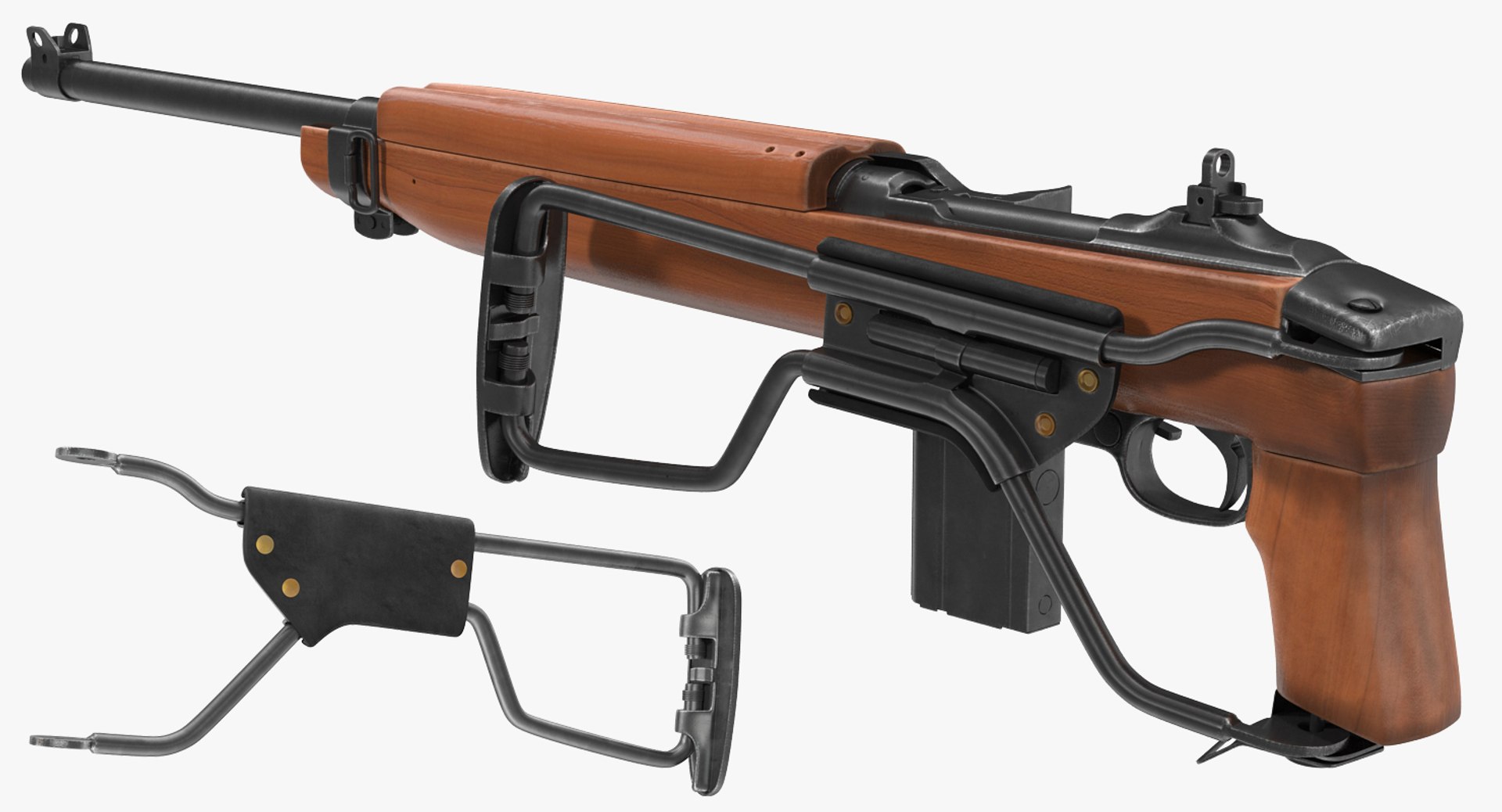 Carbine M1a1 Folding Stock 3d Max
