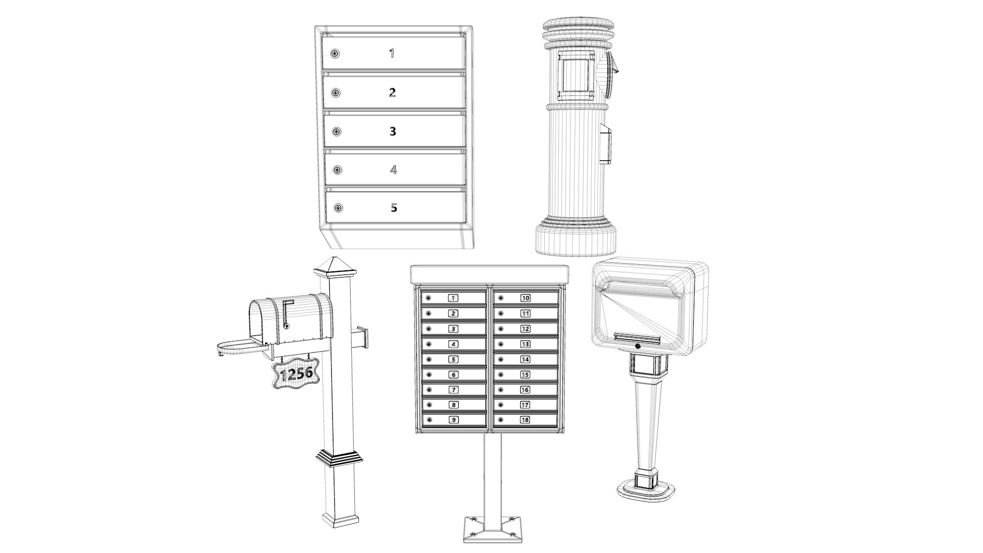 3D Model Mailboxes Collection - TurboSquid 2068718