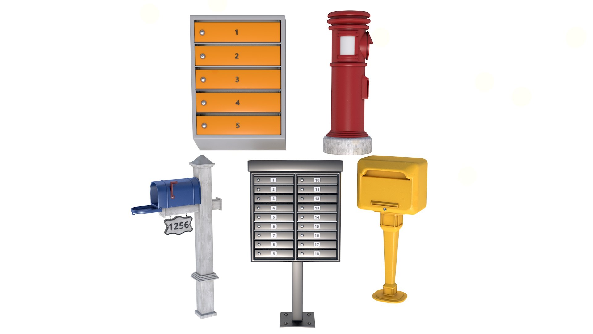 3D Model Mailboxes Collection - TurboSquid 2068718