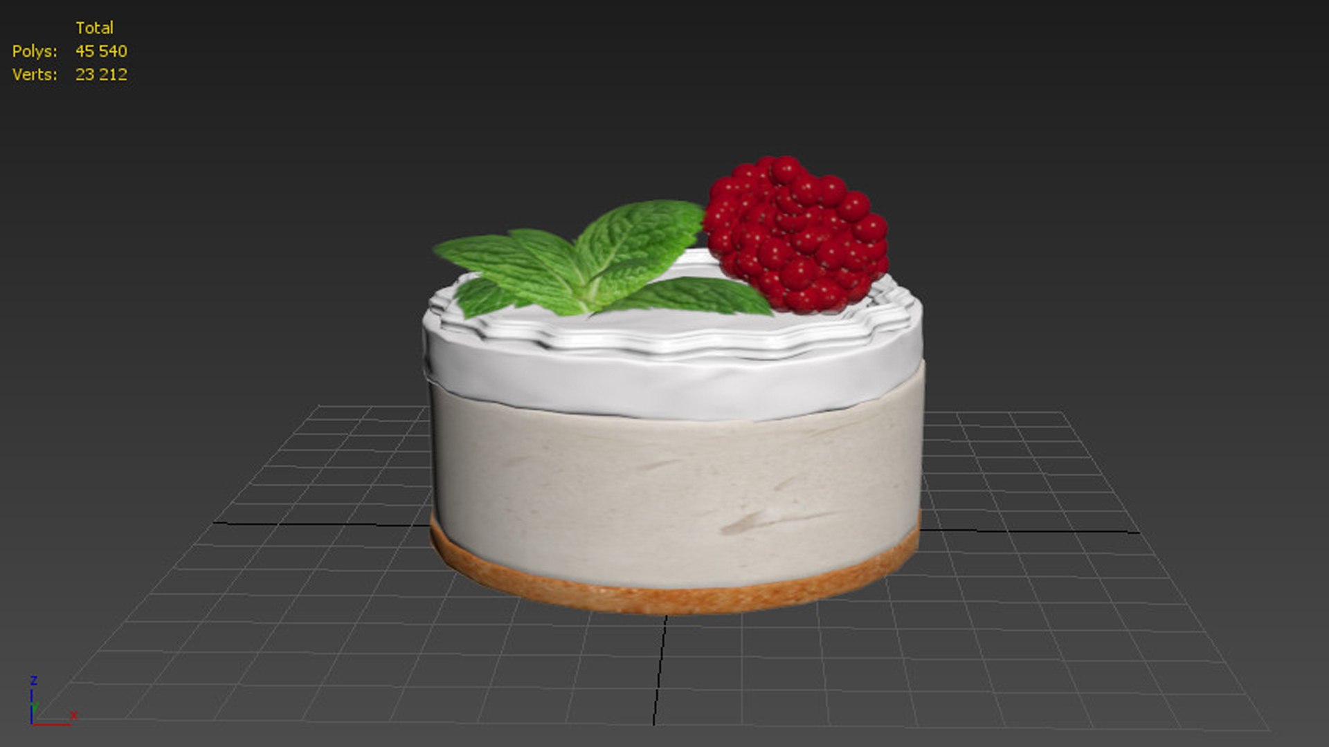 3D Raspberry round cake with jelly model - TurboSquid 1958536