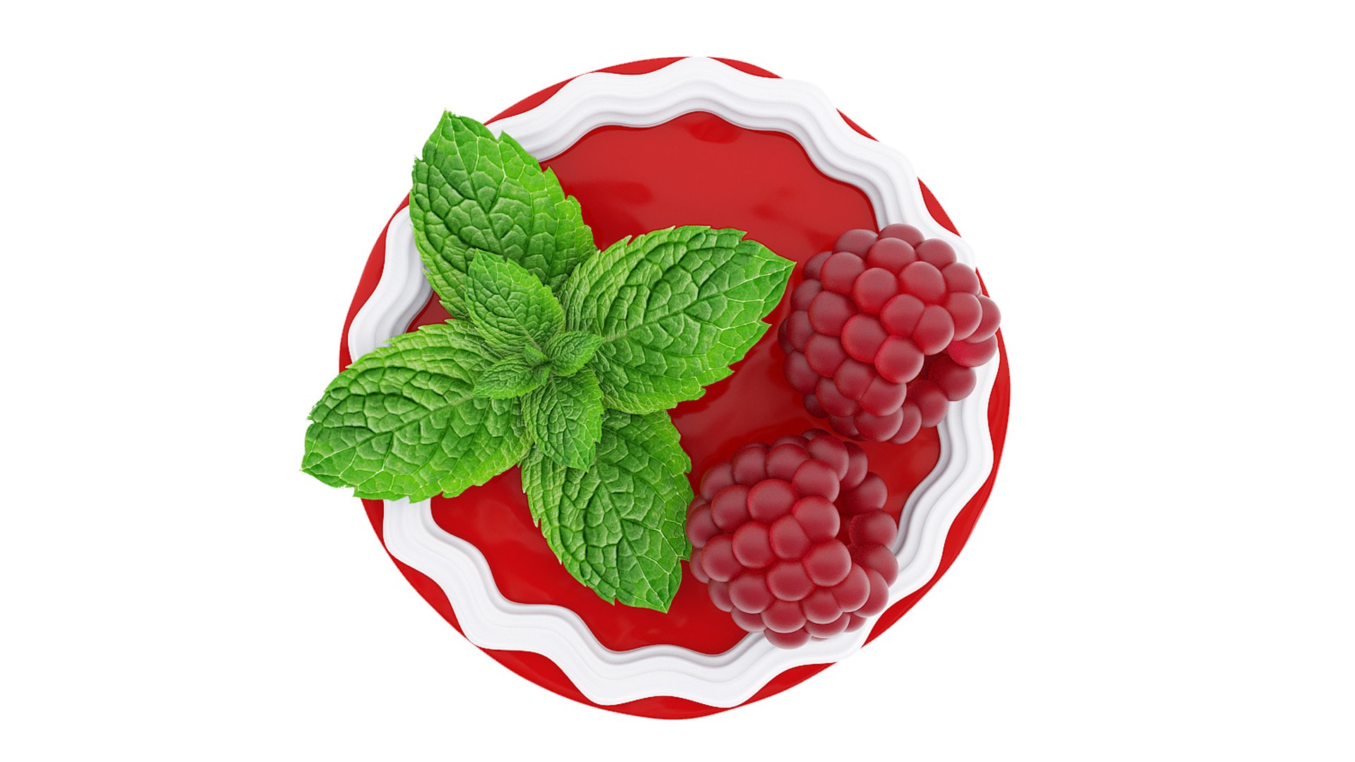 3D Raspberry round cake with jelly model - TurboSquid 1958536
