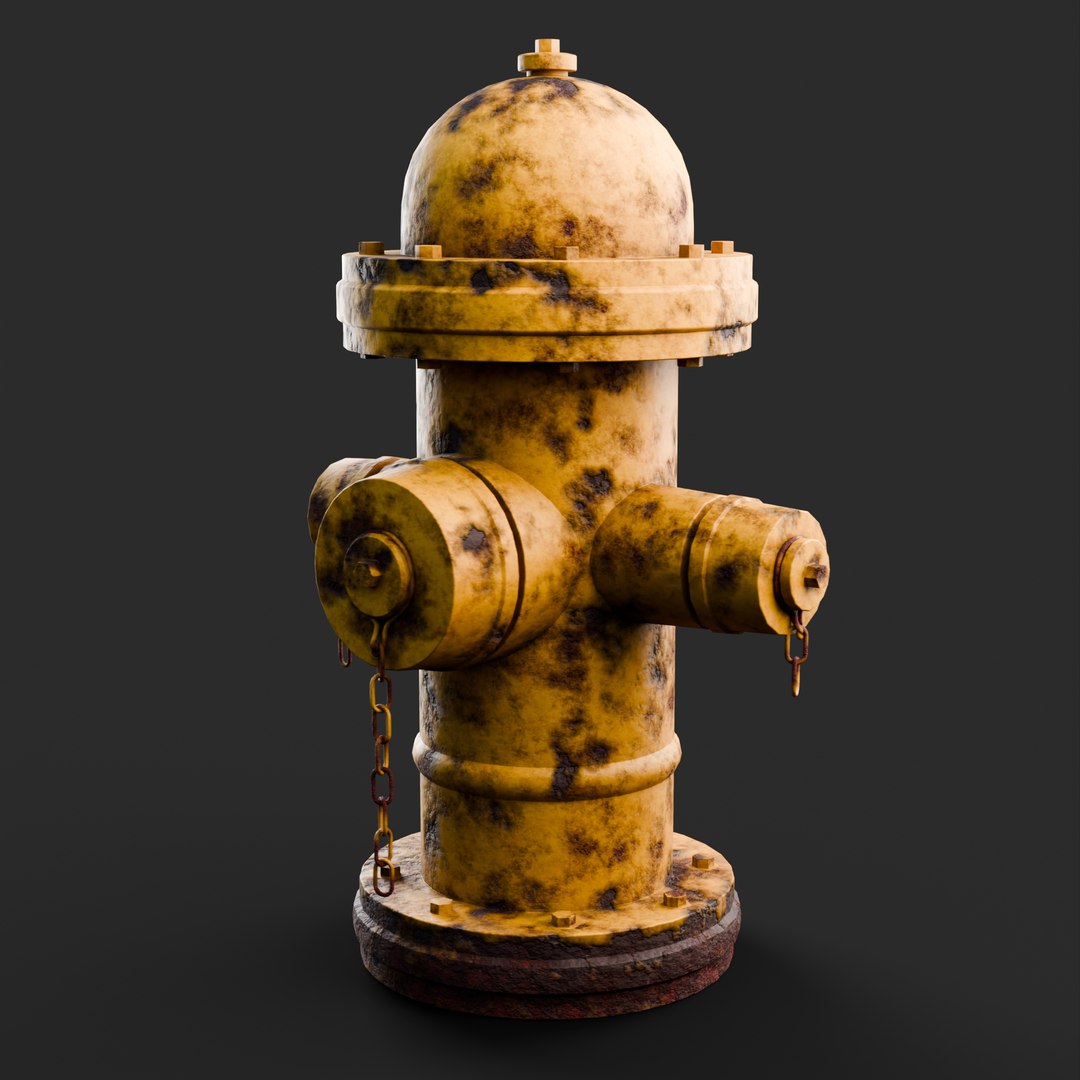 Rusty Fire Hydrant - Baked Textures 3D Model - TurboSquid 2281340