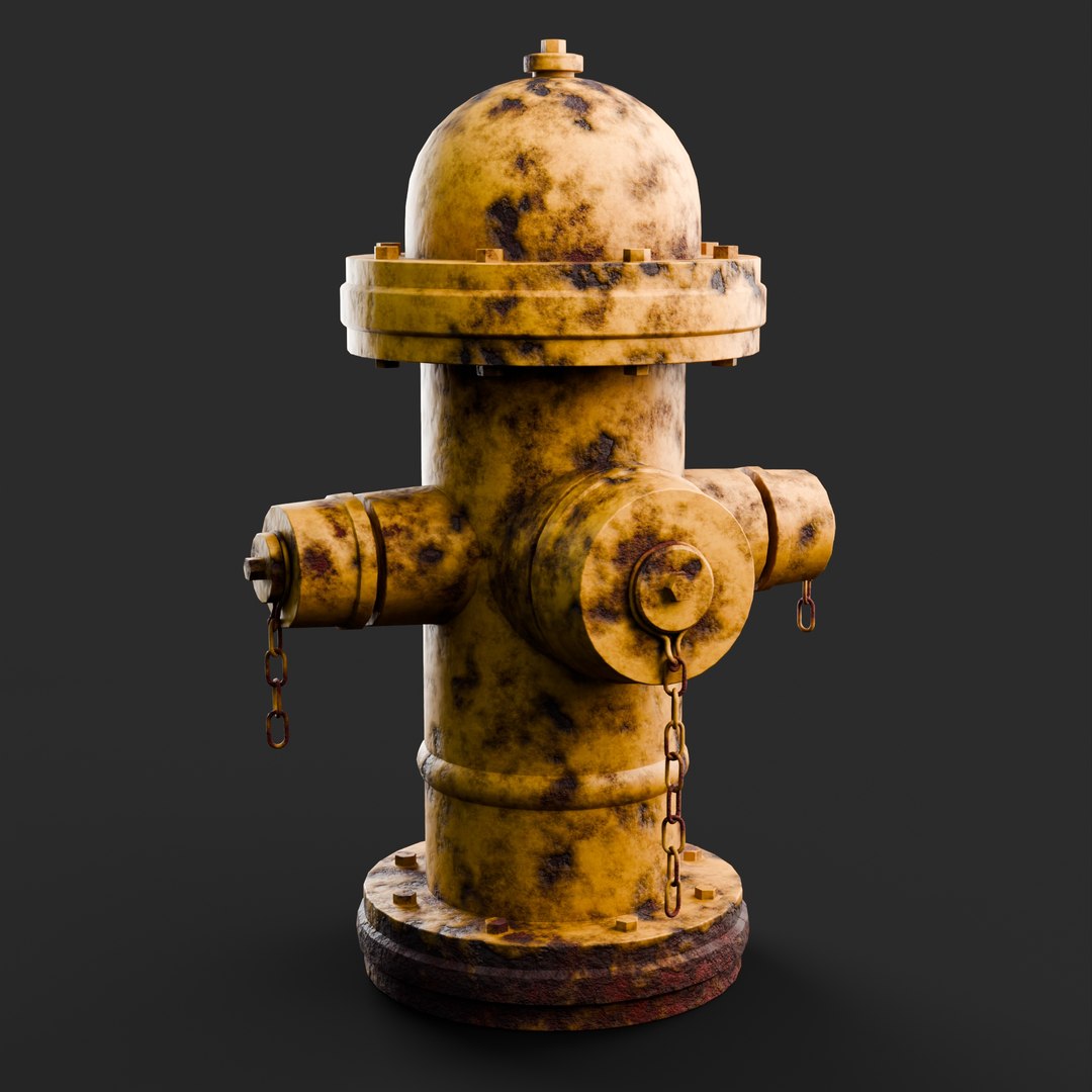 Rusty Fire Hydrant - Baked Textures 3D Model - TurboSquid 2281340