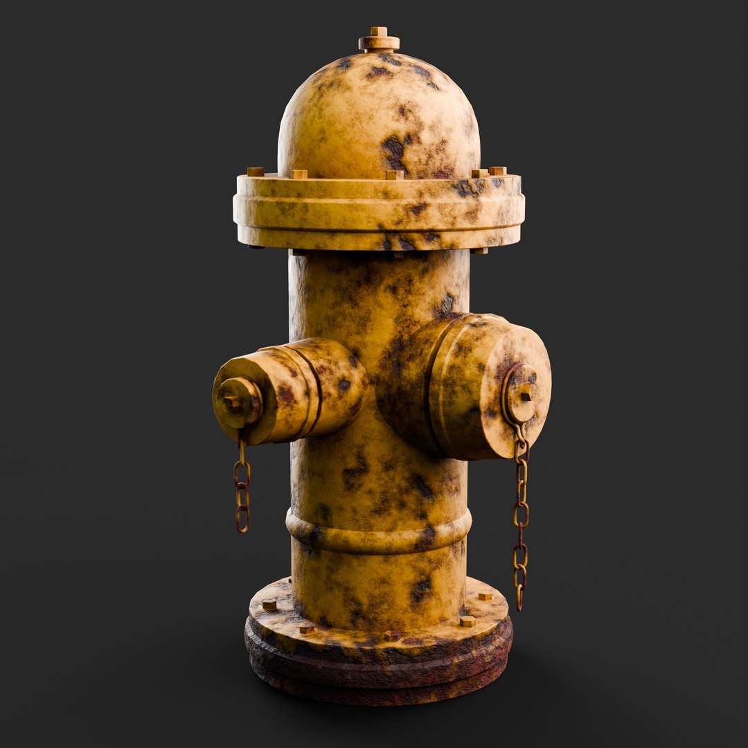 Rusty Fire Hydrant - Baked Textures 3D Model - TurboSquid 2281340