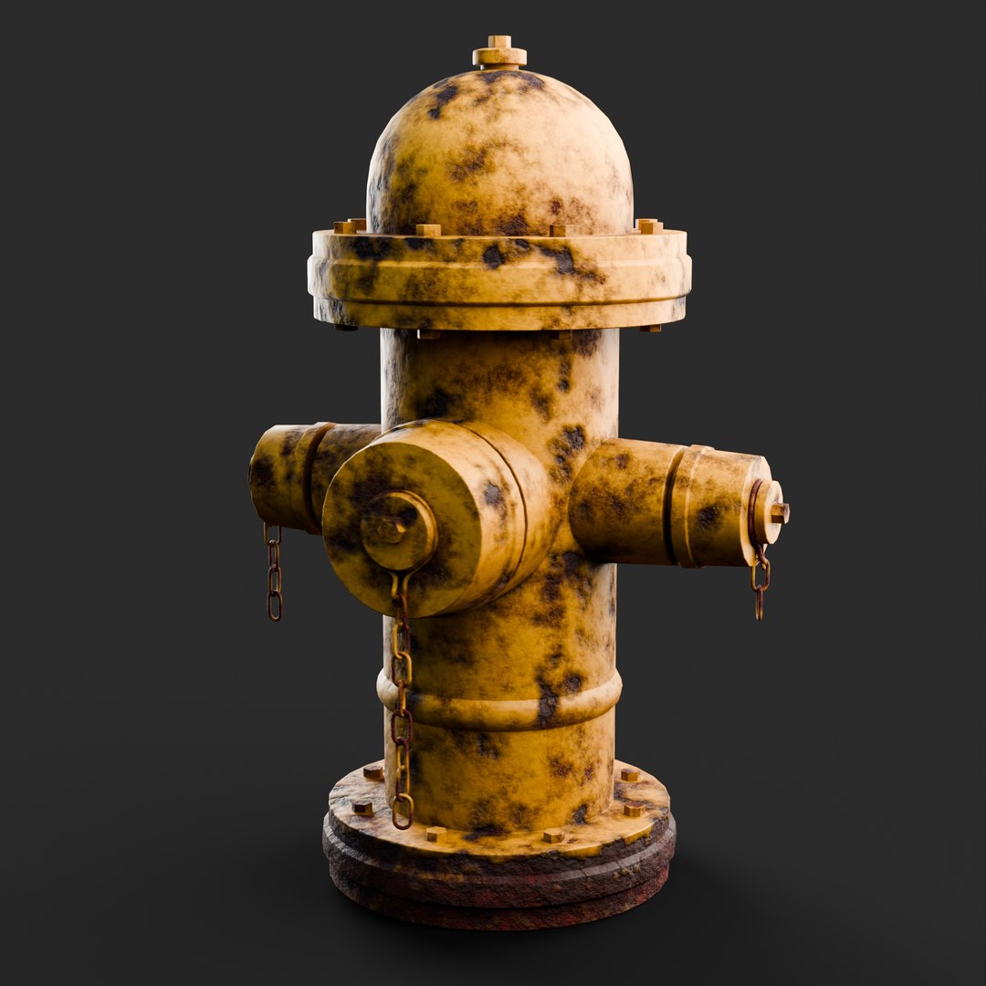 Rusty Fire Hydrant - Baked Textures 3D Model - TurboSquid 2281340