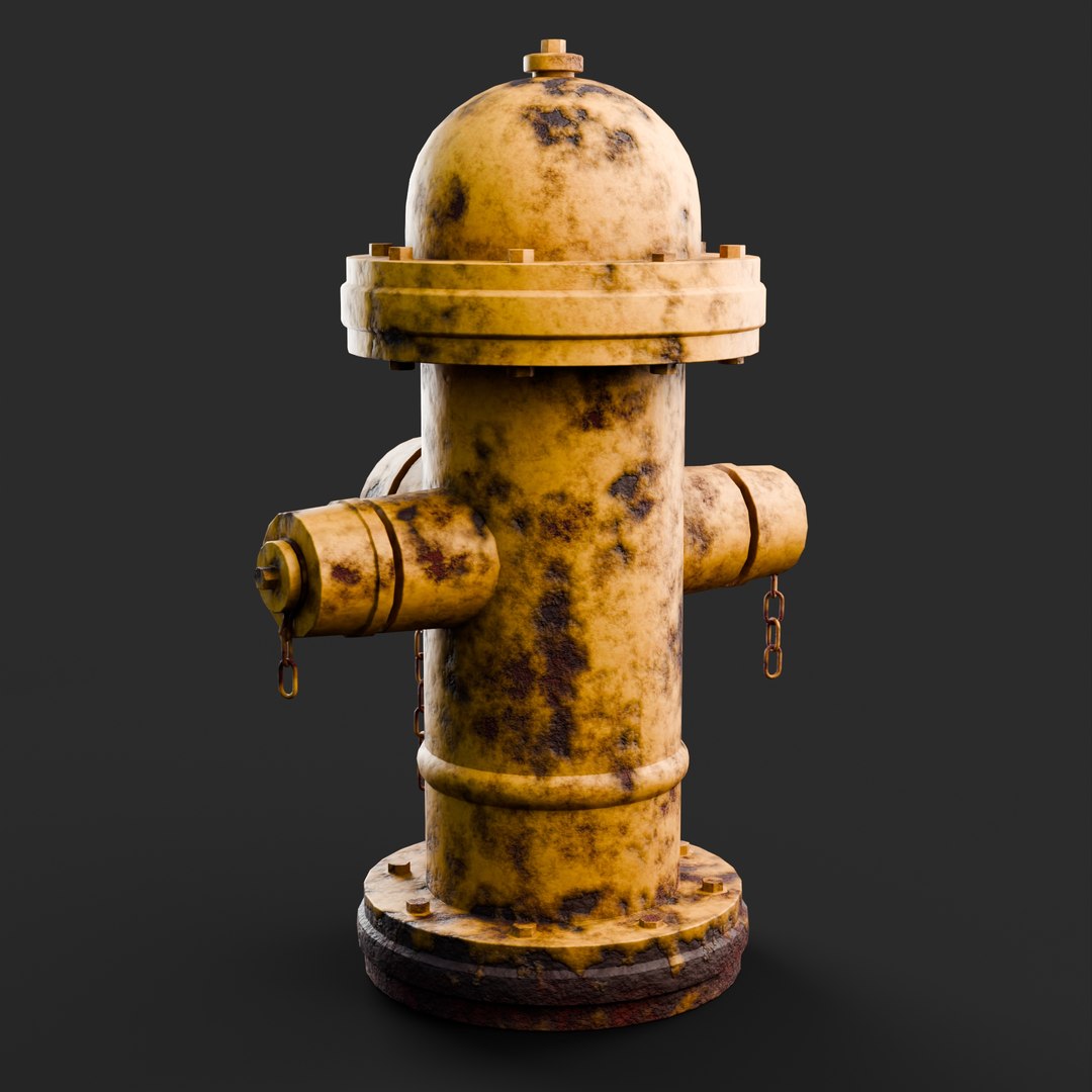 Rusty Fire Hydrant - Baked Textures 3D Model - TurboSquid 2281340