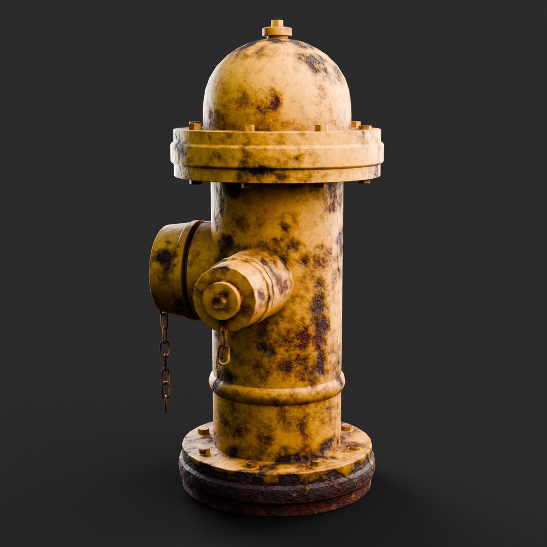 Rusty Fire Hydrant - Baked Textures 3D Model - TurboSquid 2281340