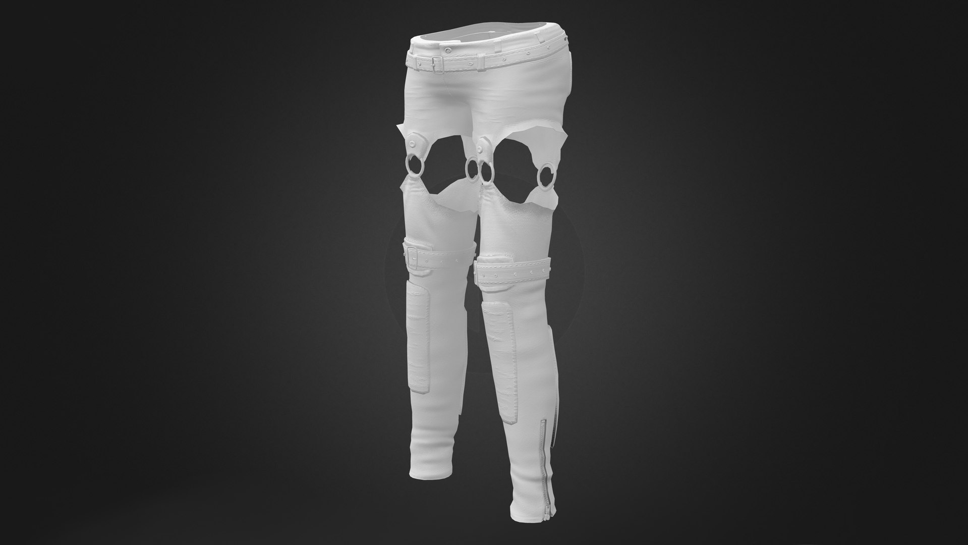 Belt Decorated Jeans Pants 3D Model - TurboSquid 1880939