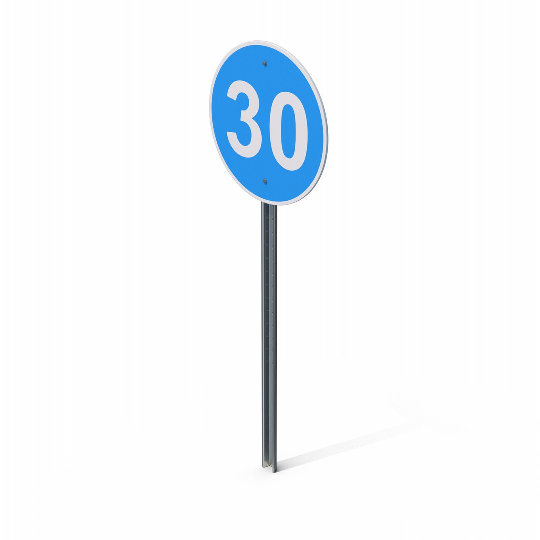 Minimum Speed 30 Road Sign 3D Model - TurboSquid 2106265