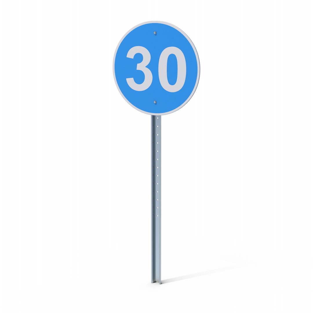 Minimum Speed 30 Road Sign 3D Model - TurboSquid 2106265