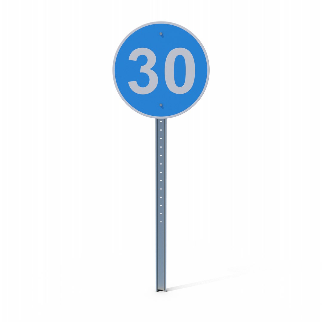 Minimum Speed 30 Road Sign 3D Model - TurboSquid 2106265
