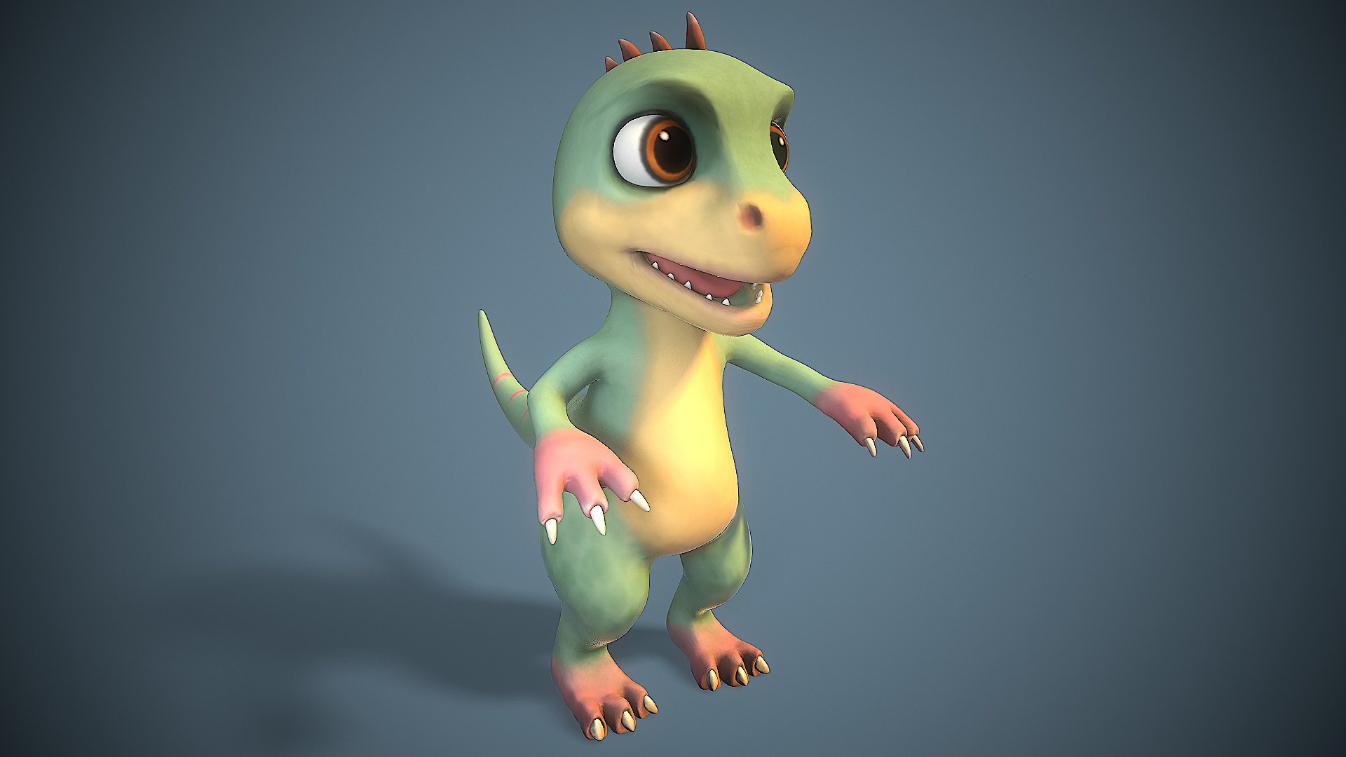 Cartoon Young Dino 3D Model - TurboSquid 2246047