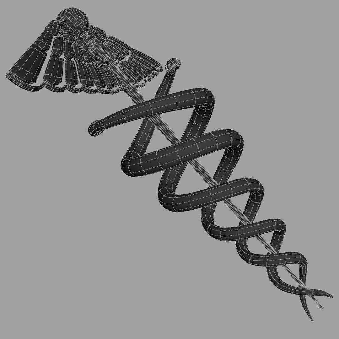 3d Caduceus Medical Model