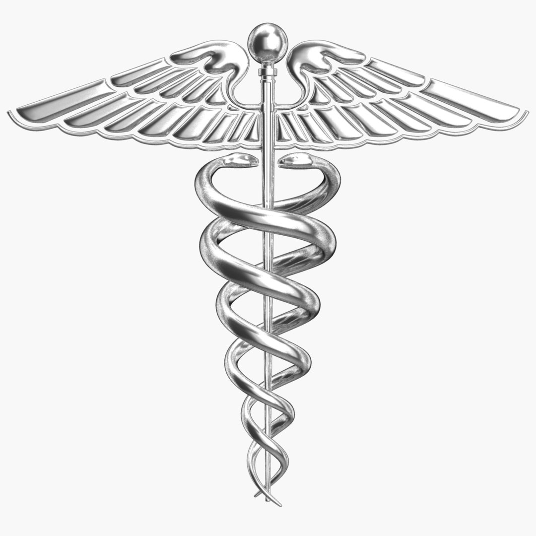 3d Caduceus Medical Model