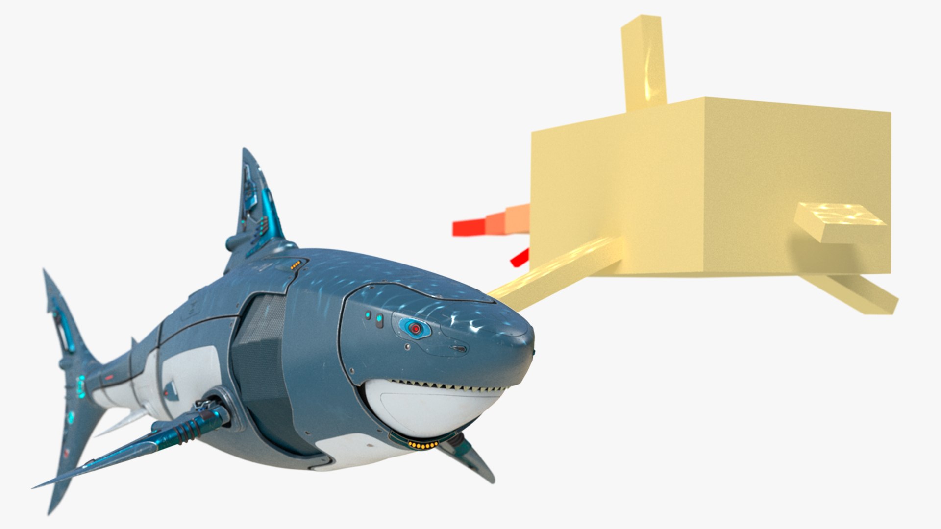 3D Shark Robot Animated Rigged - TurboSquid 2312501