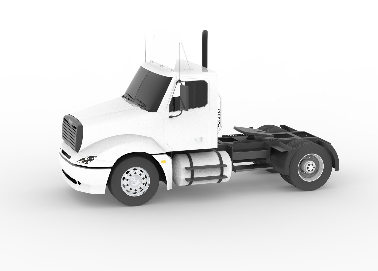 3D Model Columbia 2005 Semi Single Axle Truck - TurboSquid 2185179