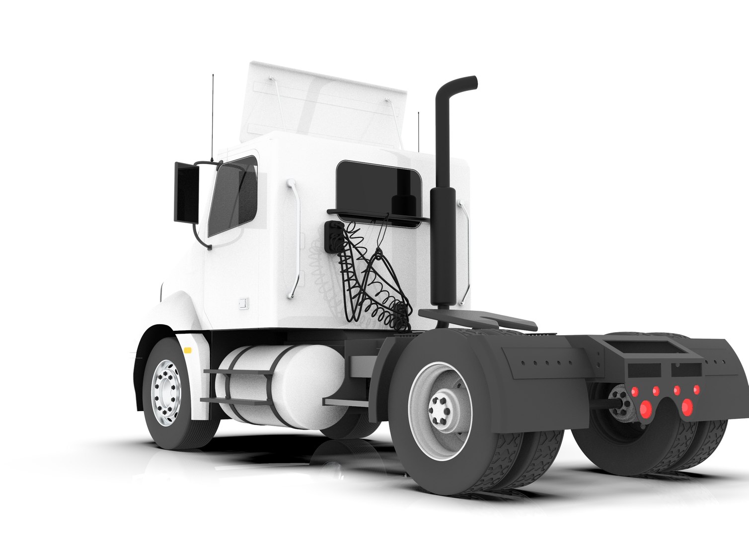 3D Model Columbia 2005 Semi Single Axle Truck - TurboSquid 2185179