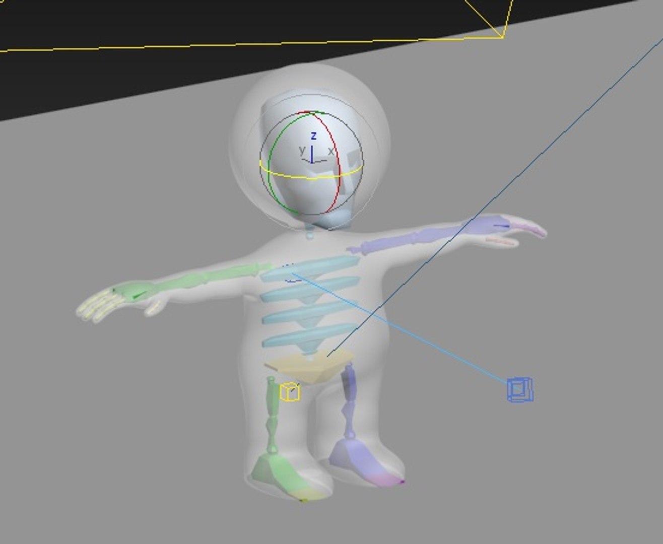 3d Model Of Sphere Stickman