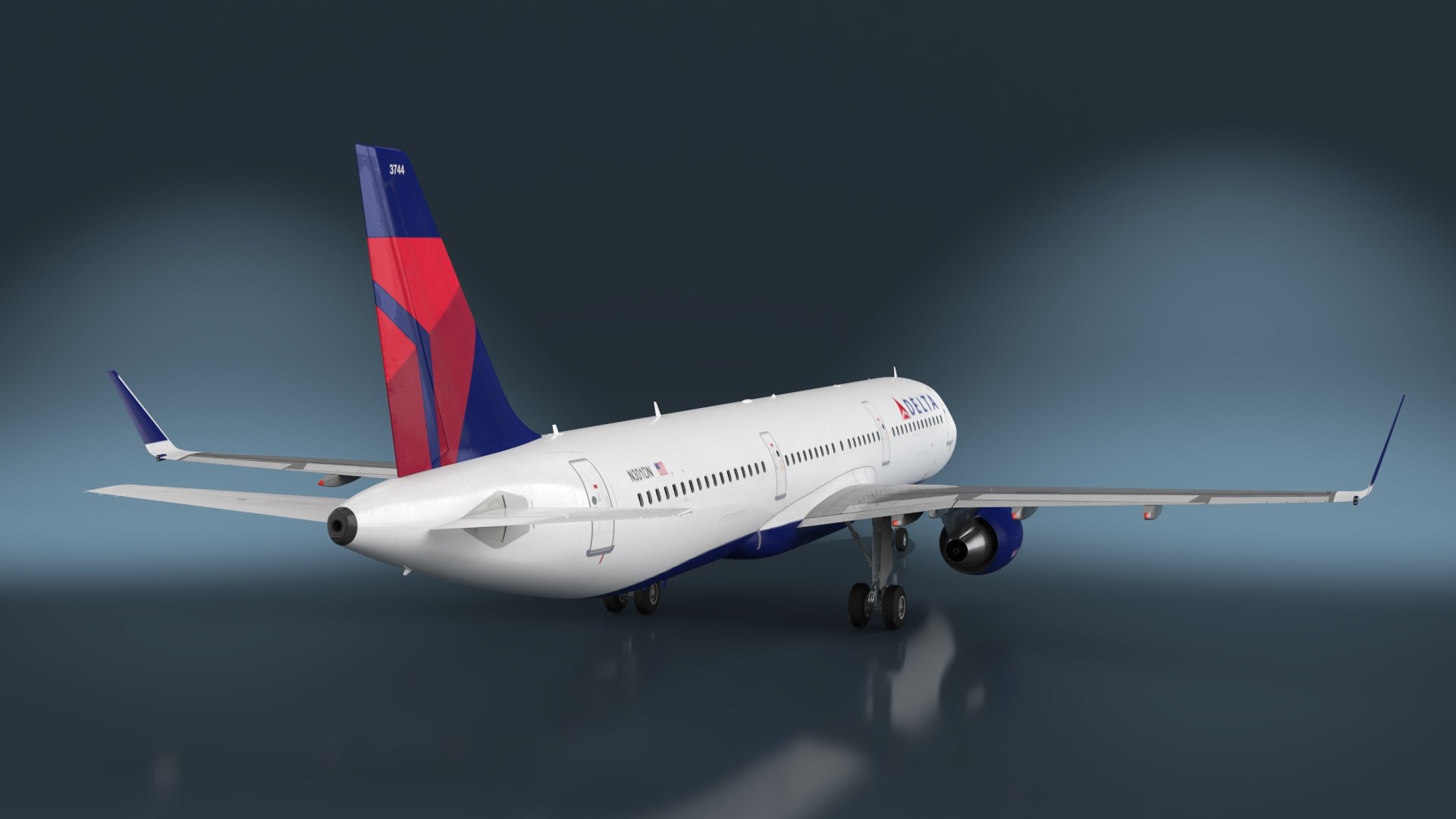 3D Delta Airlines Airbus A321 With Interior And Doors Rigged Model ...