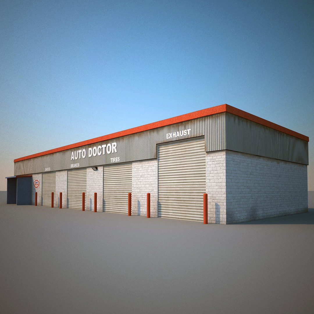 3d Car Service Building Model